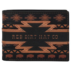 Red Dirt Aztec Design Black Bifold Wallet – Corral Western Wear