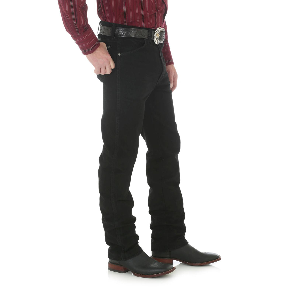 Wrangler Men's Cowboy Cut Silver Edition Slim Fit Black Jean – Corral ...