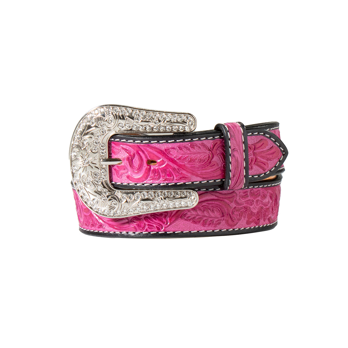 Angel Ranch Women's Pink Hand Tooled Black Belt – Corral Western Wear