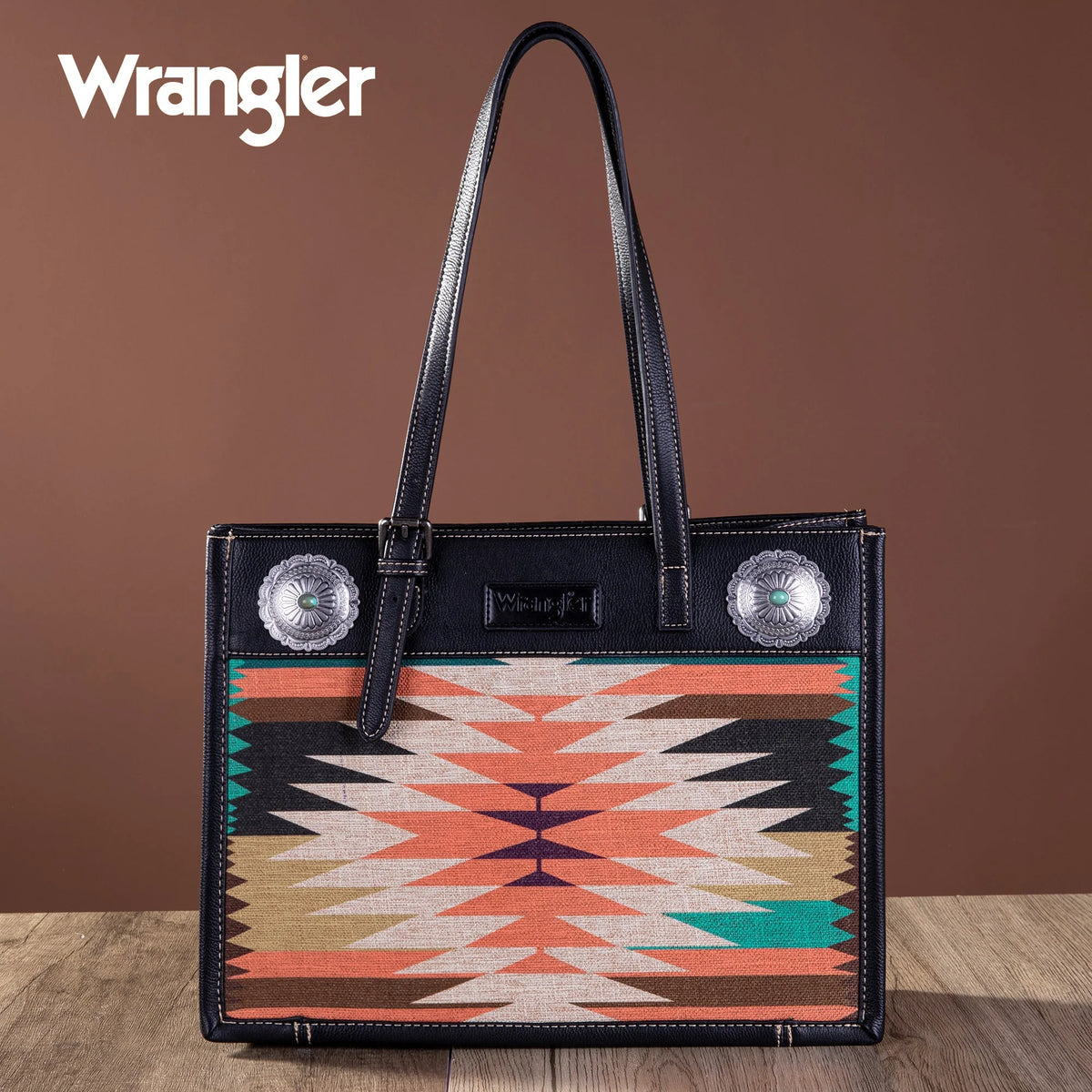 Wrangler Southwestern Art Print Black Tote Bag – Corral Western Wear