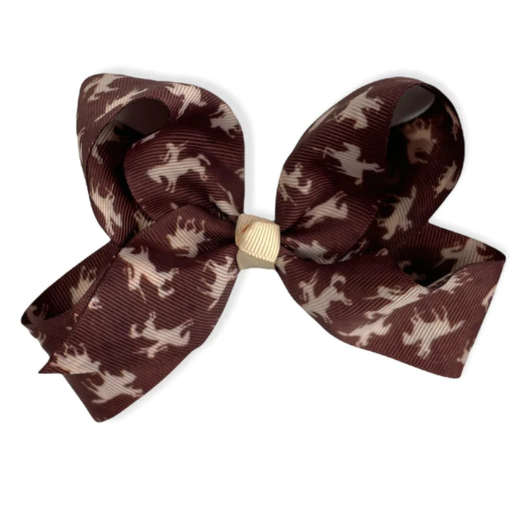 Shea Baby Girl Brown Running Horse Bow – Corral Western Wear