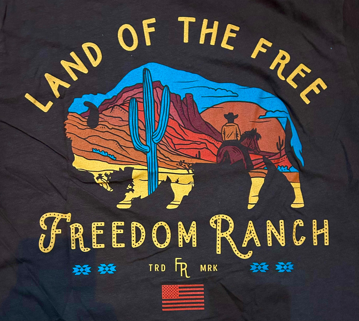 Freedom Ranch Men's Lost Bison Chocolate T-Shirt – Corral Western Wear