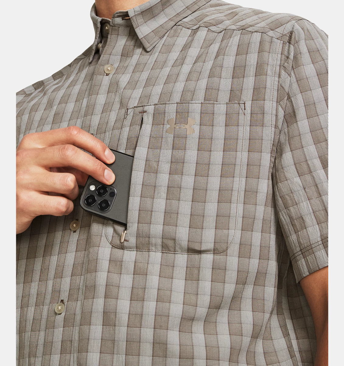 Under Armour Men's Drift Tide 2.0 Plaid Taupe Shirt – Corral Western Wear